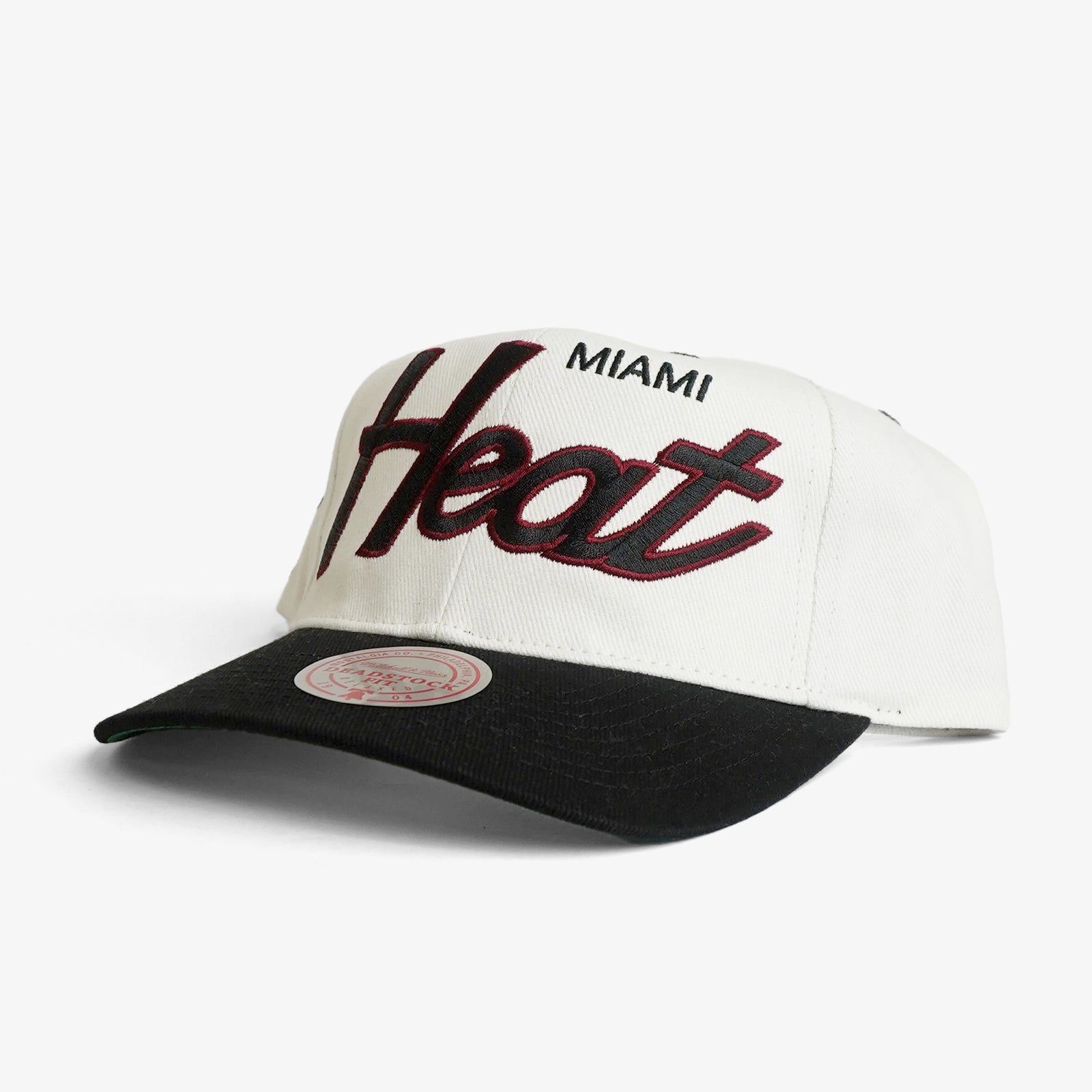Miami Heat Team Script Deadstock Snapback - Off White - Throwback
