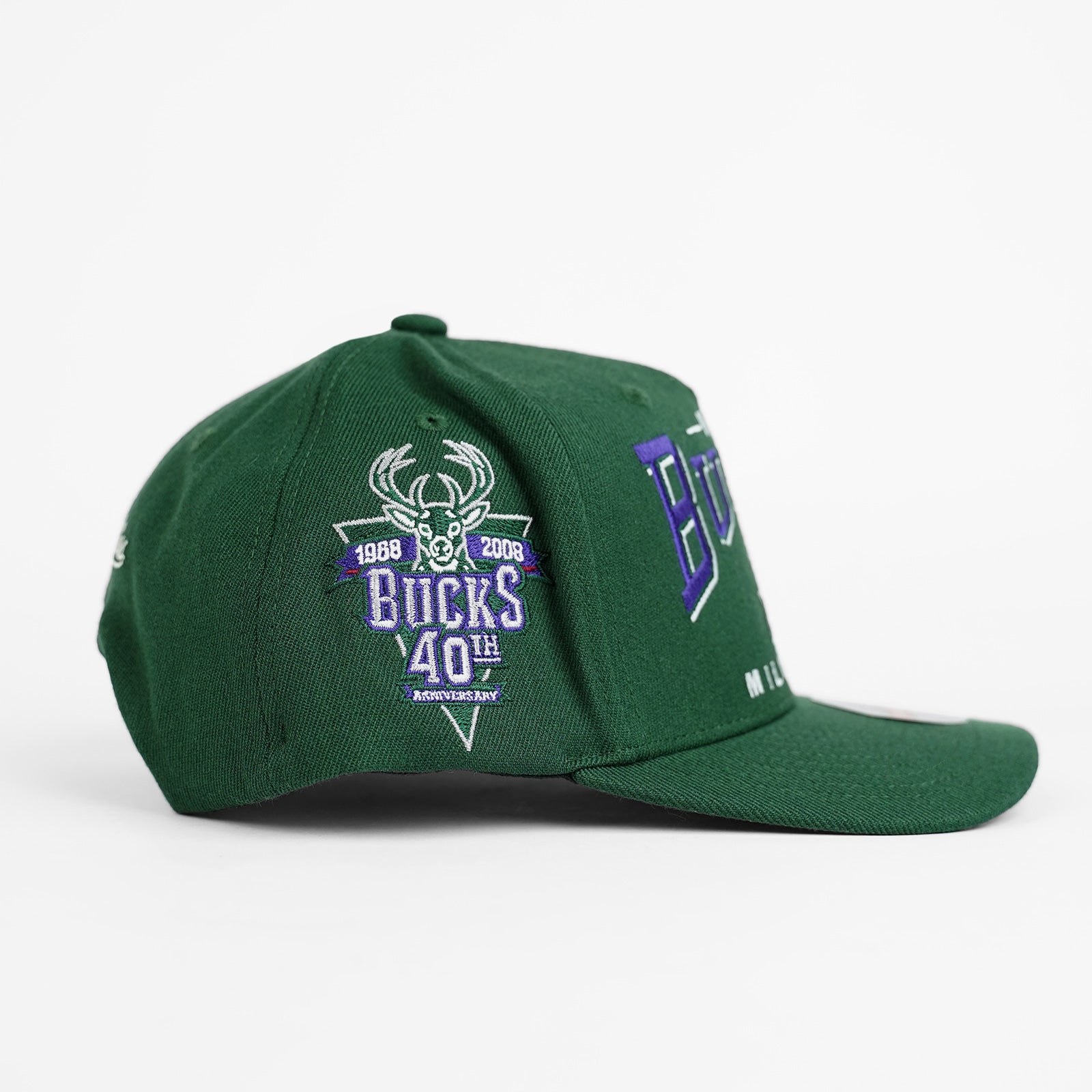 Milwaukee Bucks Border Classic Redline Snapback - Green - Throwback