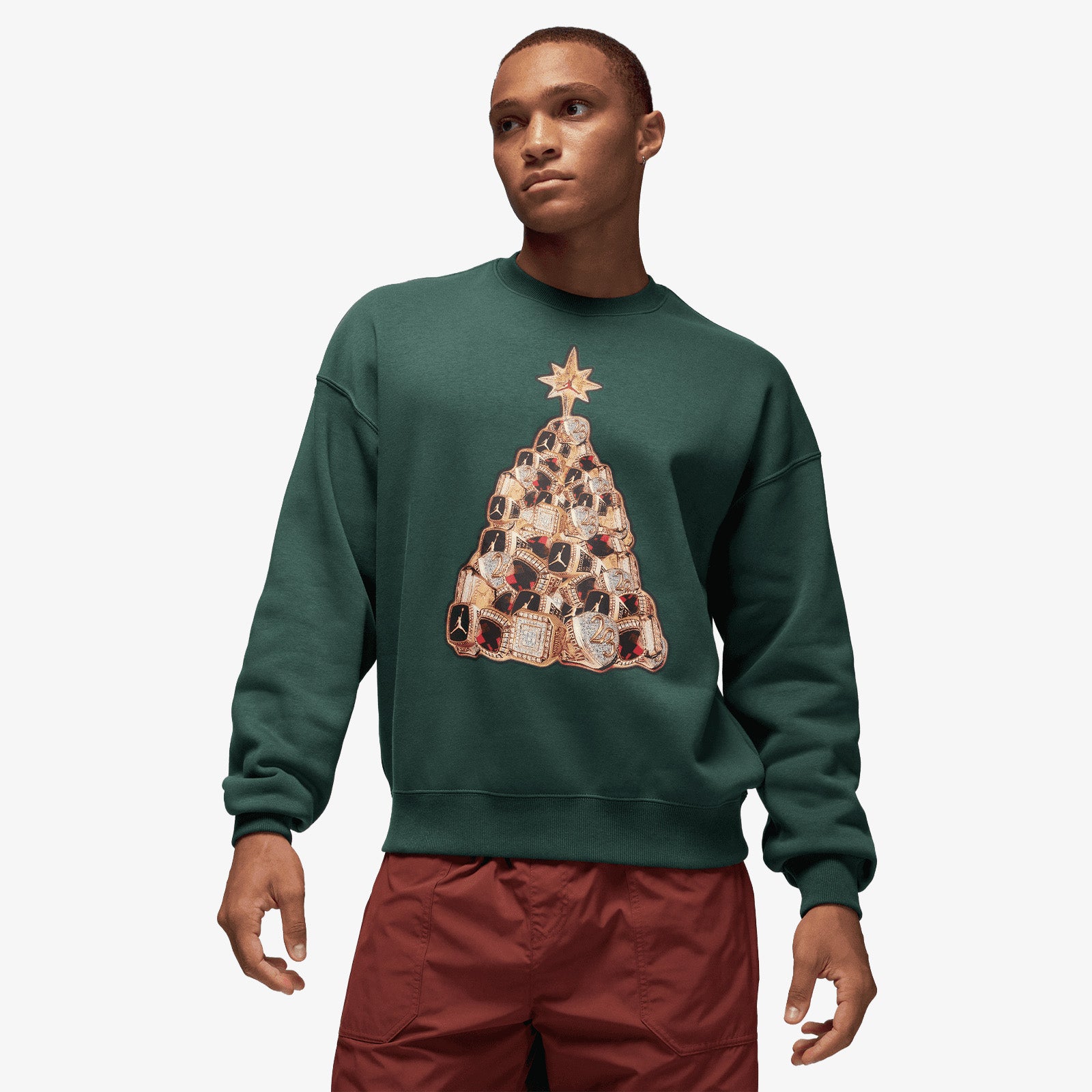 Brooklyn Fleece Crew-neck Sweatshirt - Midnight Green – Throwback