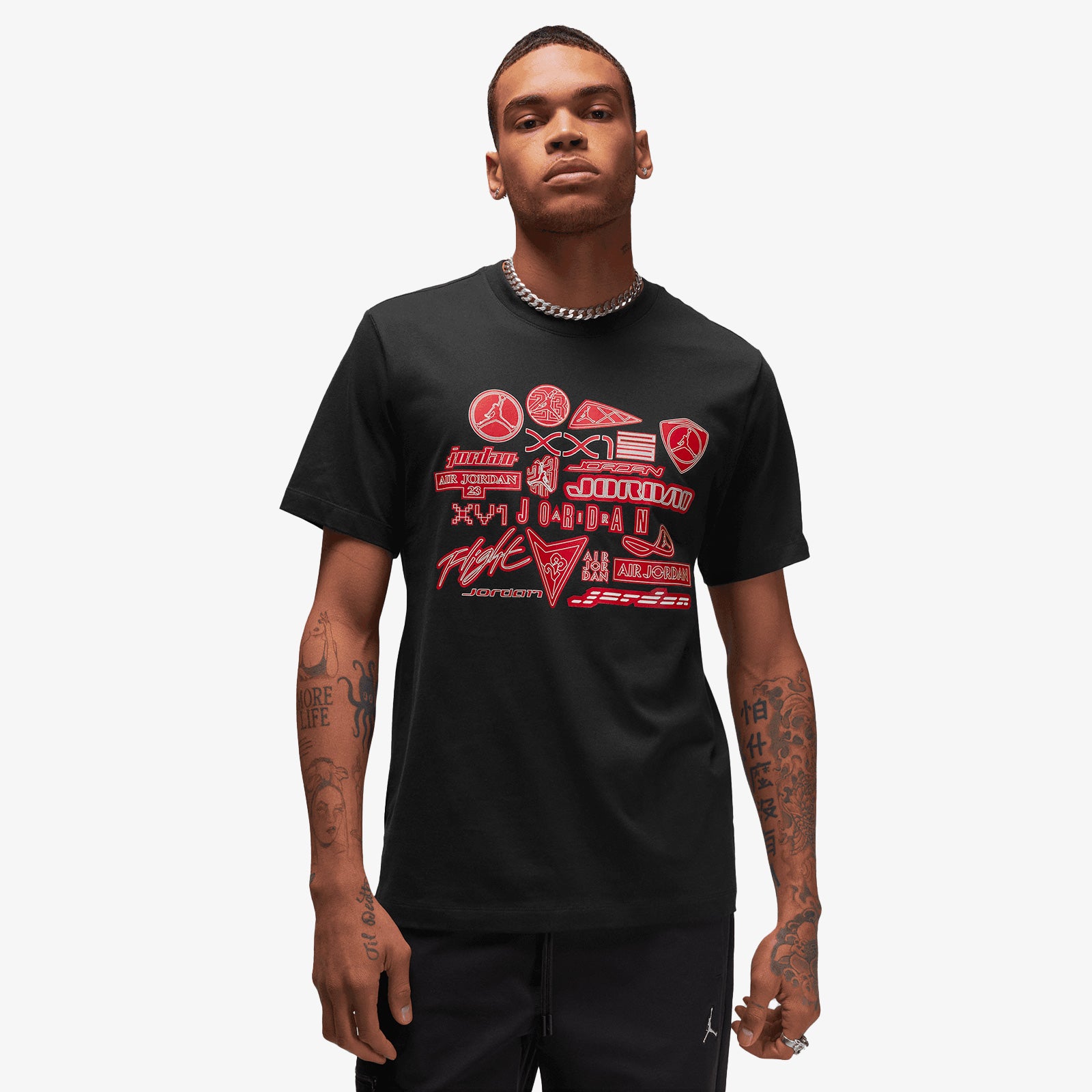 Jordan Logos Graphic T-Shirt - Black - Throwback