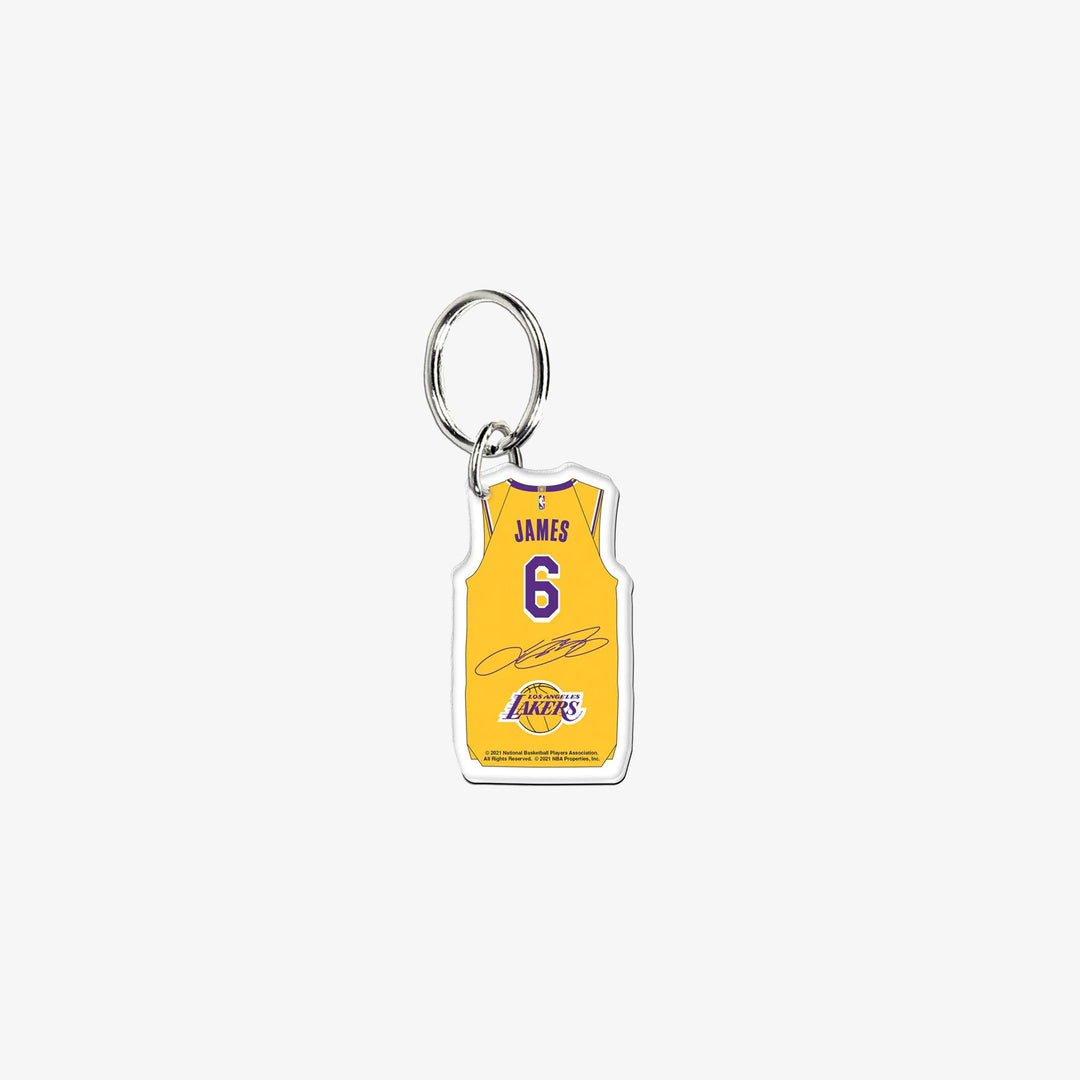LeBron James Los Angeles Lakers Jersey Premium Acrylic Key Ring – Throwback