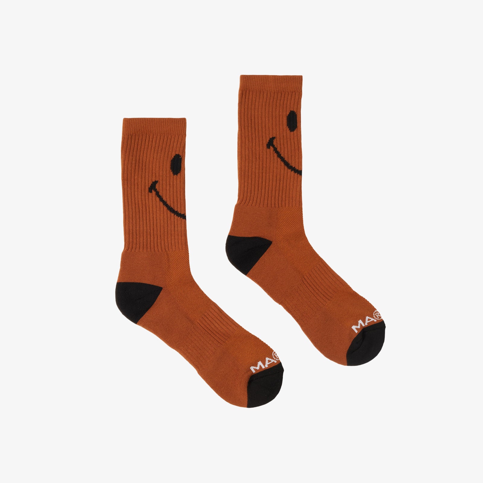 Smiley Oversized Socks - Rust - Throwback