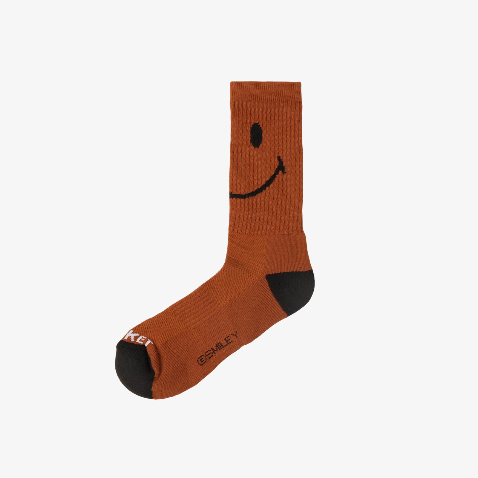 Smiley Oversized Socks - Rust - Throwback