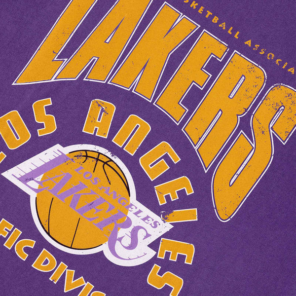 Los Angeles Lakers Division Arch Vintage Tee - Faded Purple - Throwback