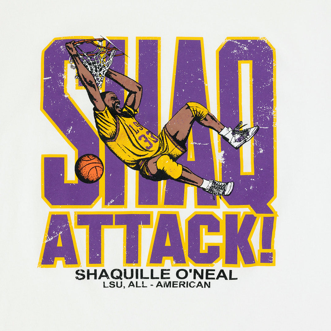 Louisiana State University Shaq Attack Tee - Vintage White – Throwback