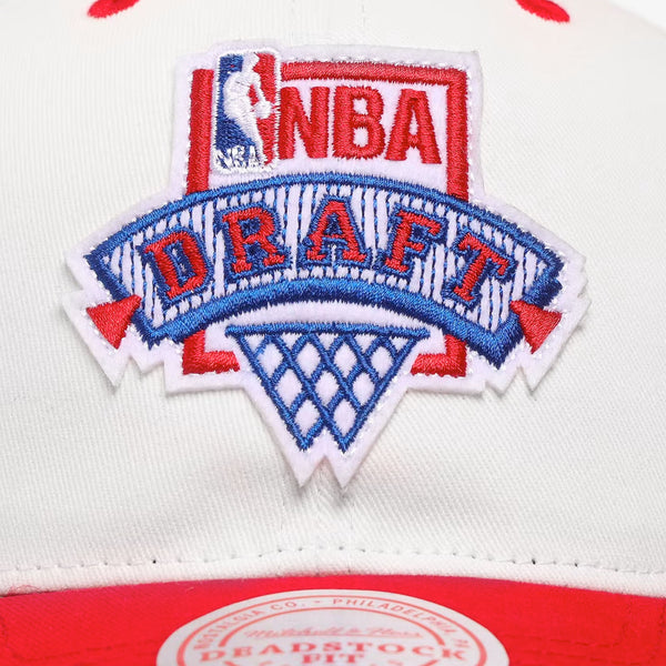 NBA Draft Logo Deadstock Snapback - White/Red - Throwback