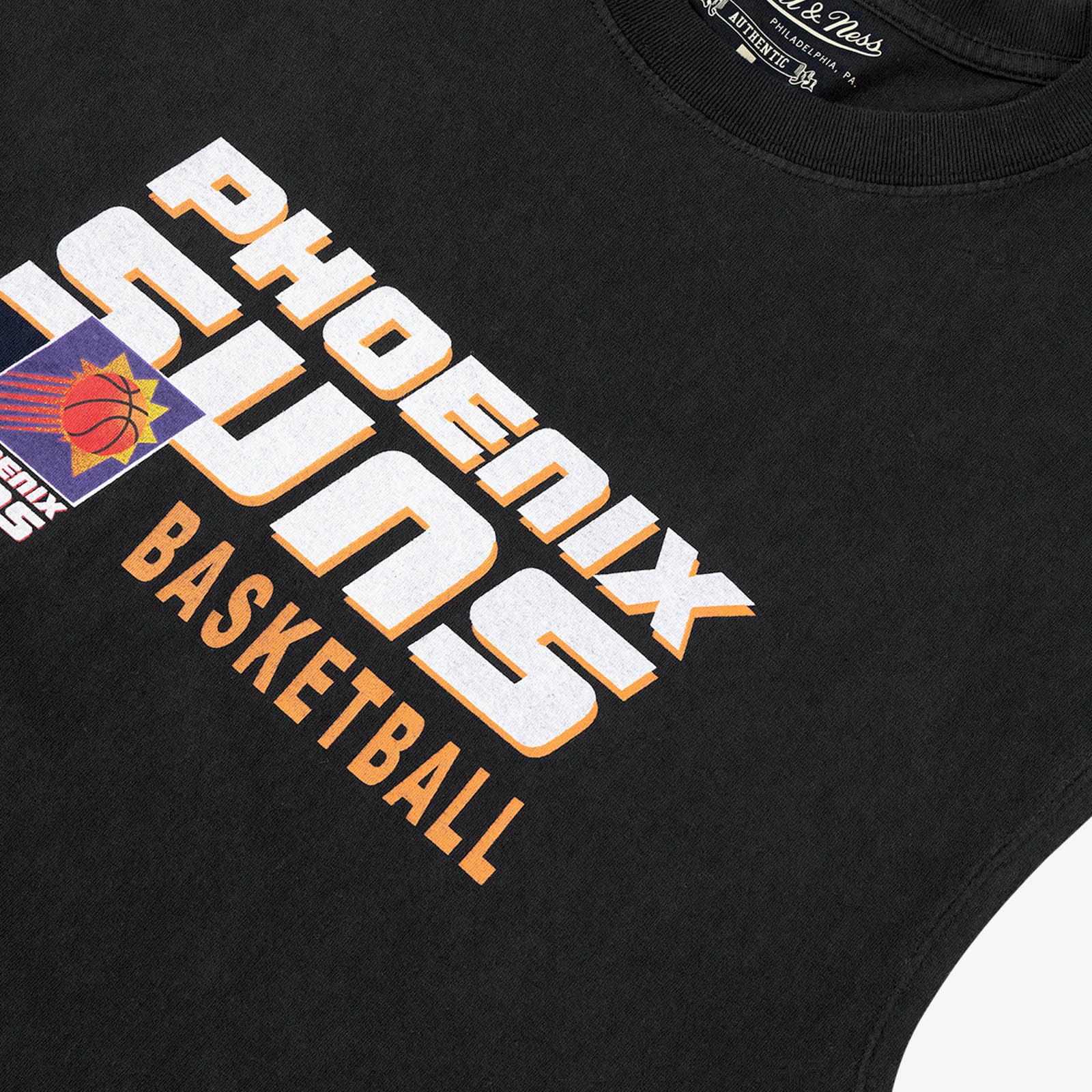 Phoenix Suns Warm Up Muscle Tank - Faded Black - Throwback